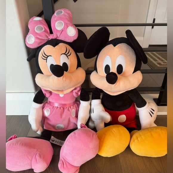 Disney | Toys | Disney Mickey And Minnie Mouse Plush Duo Pink Black ...